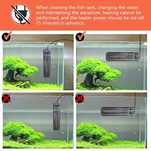 fishkeeper 600W/800W Aquarium Heater, Double Tube Double Heating Speed Adjustable Fish Tank Heater Submersible Pond Water Heater for Saltwater Freshwater Tank 60-220 Gallon