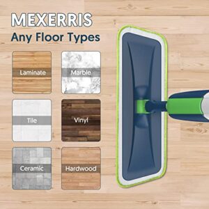 Spray Mop Pads Heads Replacement Compatible with Swiffer PowerMop - MEXERRIS Microfiber Wet Mops Refill Mop Cleaning Pads Floor Mop Pads Fit for All Spray Mops & Velcro Design Mops,7 Pcs/Set Green