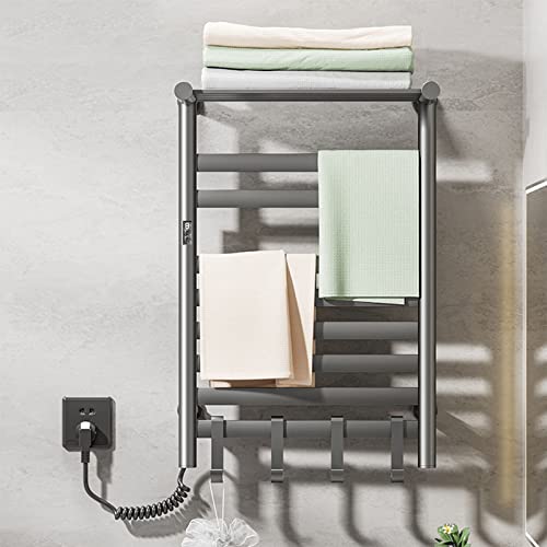 Intelligent Electric Heating Towel Rack Towel Bath Towel Drying Rack Household Intelligent Constant Temperature Heating Rod,Gray