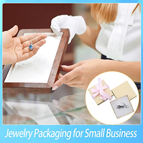 20 Pack Cotton Filled Small Jewelry Gift Boxes ,3.5x3.5x1" Cardboard Jewelry Boxes Bulk For Small Business, Small Gift Boxes with Lids For Jewelry Packaging .Square Bracelet Necklace Ring Box