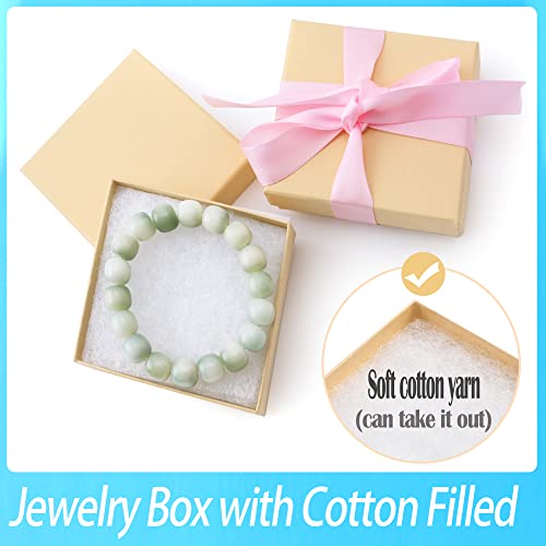 20 Pack Cotton Filled Small Jewelry Gift Boxes ,3.5x3.5x1" Cardboard Jewelry Boxes Bulk For Small Business, Small Gift Boxes with Lids For Jewelry Packaging .Square Bracelet Necklace Ring Box