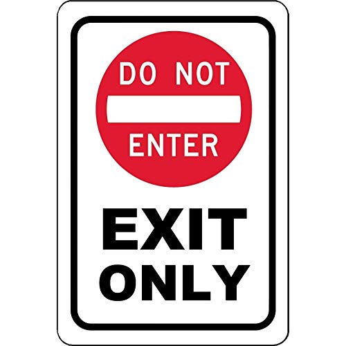 QKIODS Metal Signs Exit only DO NOT Enter Sign Vintage Sign Retro Aluminum Tin Signs for Kitchen Home Office Cafe Bar 8x12 Inches