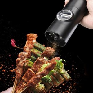 MAEXUS Electric Salt and Pepper Grinder Set, Battery Powered Automatic Pepper&Salt Mill Grinder, LED Light, Adjustable Coarseness (2 Pack)