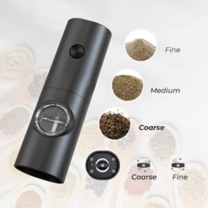 MAEXUS Electric Salt and Pepper Grinder Set, Battery Powered Automatic Pepper&Salt Mill Grinder, LED Light, Adjustable Coarseness (2 Pack)