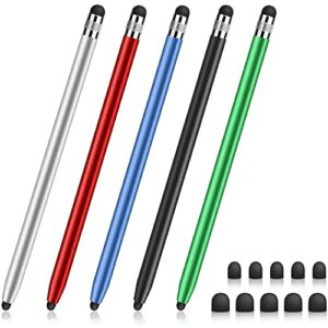 stylus for touch screens, guugei 5-pack capacitive stylus pen for ipad iphone android phone chromebook tablet pc high sensitivity & precision dual rubber fine point tips stylist pens