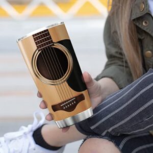 ZOXIX Guitar Insulated Tumblers 20oz Guitarist Nutrition Facts Cup With Lid Vintage Music Gifts For Guitarists Musician Acoustic Band Music Teacher Gifts Guitar Lover