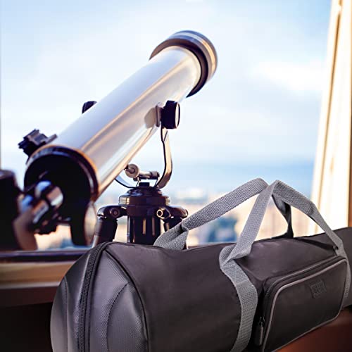 USA Gear Refractor Telescope Case - Holds Telescopes/Tripod 21 to 35 inches - Adjustable Extension, Storage Bag Pocket, and Strap - Compatible with ToyerBee, Gskyer, Celestron Telescope Bags and Cases