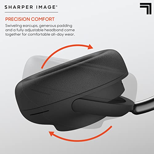 Sharper Image Soundhaven Wireless Over-Ear Bluetooth Headphones, Active Noise Canceling, 30-Hour Playtime, IPX4 Sweatproof, Music & Call Touch Controls, Connect to 2 Devices, Premium Audio Drivers