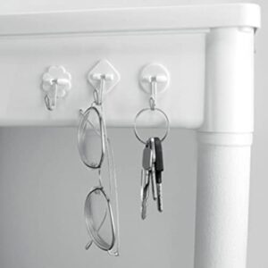 kiskick 12Pcs Wall Hooks Self-Adhesive Clothes Tableware Towel Organizer Hooks for Home Bathroom Kitchen C