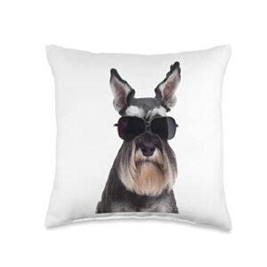 mini schnauzer gifts & schnauzer lover gifts miniature mini schnauzer throw pillow, 16x16, multicolor