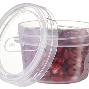 PLASTICPRO 6 Pack Twist Cap Food Storage Containers with Clear Screw on Lid- 4 oz Reusable Meal Prep Containers - Small Freezer Containers Microwave Safe Clear Plastic Food Storage