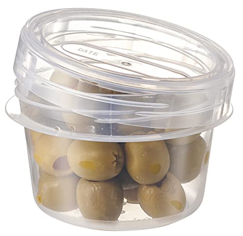 PLASTICPRO 6 Pack Twist Cap Food Storage Containers with Clear Screw on Lid- 4 oz Reusable Meal Prep Containers - Small Freezer Containers Microwave Safe Clear Plastic Food Storage