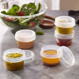 PLASTICPRO 6 Pack Twist Cap Food Storage Containers with Clear Screw on Lid- 4 oz Reusable Meal Prep Containers - Small Freezer Containers Microwave Safe Clear Plastic Food Storage