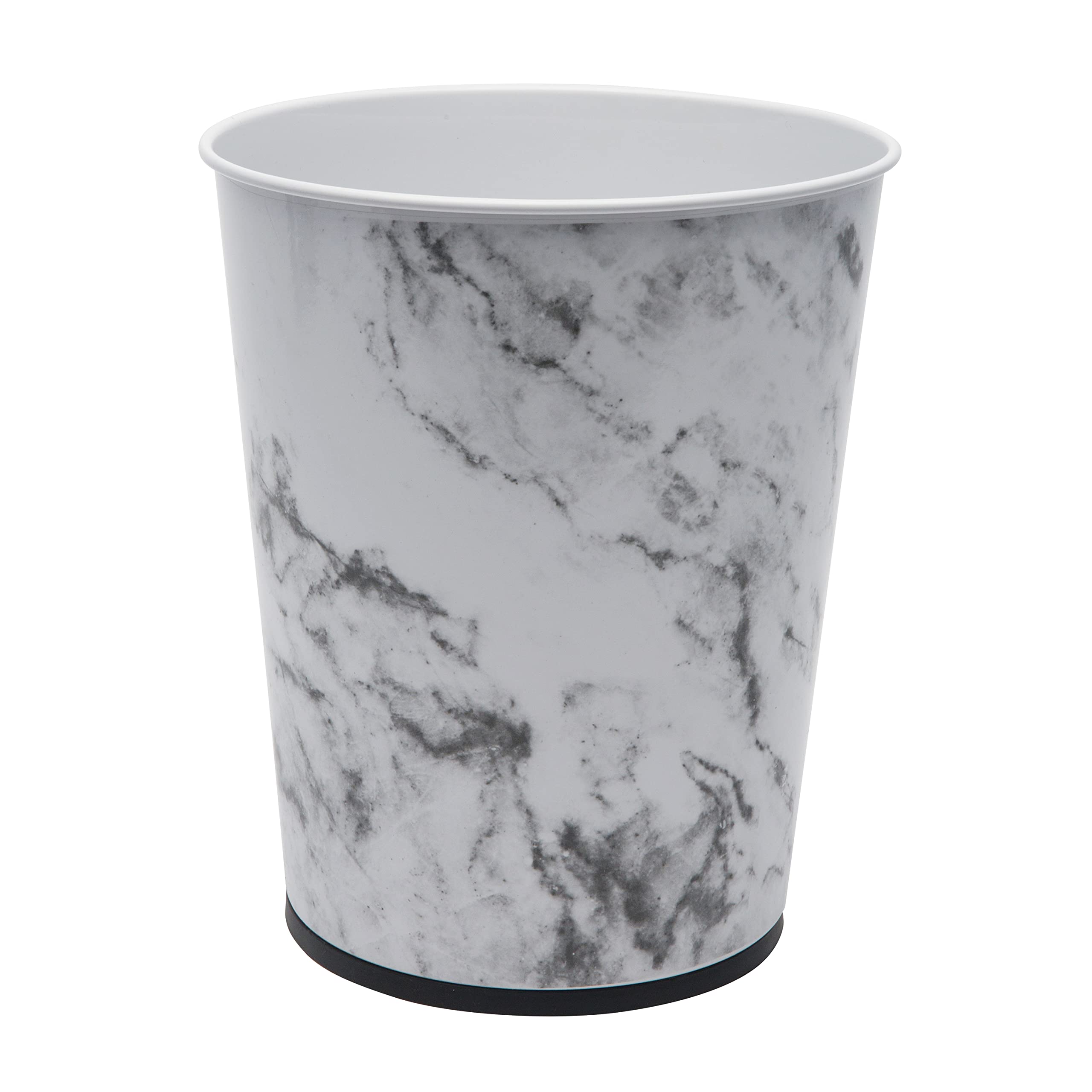 Bath Bliss 5 Liter Small Wastebasket | 2 Pack | Round Open Top | Trash Can | Bathroom | Bedroom | Kitchen | Office | Dorm | Disposal Waste Bin | Garbage | Marble