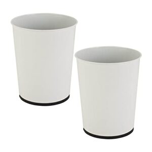 bath bliss 5 liter small wastebasket | 2 pack | round open top | trash can | bathroom | bedroom | kitchen | office | dorm | disposal waste bin | garbage | white