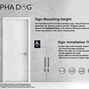 ALPHA DOG Handicap Exit Sign with Braille - ADA Compliant Tactile Exit Sign with Grade 2 Contracted Braille and Raised Text, 8x6 inch, UV Stable for Indoor or Outdoor Use, Made in the USA