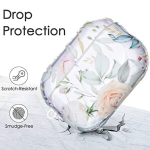 CAGOS for Airpods Pro 2 Case 2022, Clear Cute Floral Airpods Pro 2nd Generation Case Cover with Anti-Lost Lanyard Strap and Keychain for Women Girls Teens, Peonies