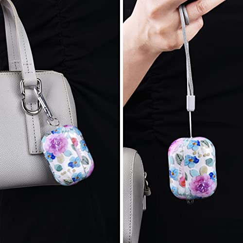 CAGOS for Airpods Pro 2 Case 2022, Clear Cute Floral Airpods Pro 2nd Generation Case Cover with Anti-Lost Lanyard Strap and Keychain for Women Girls Teens, Roses