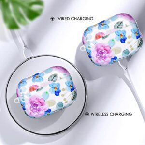 CAGOS for Airpods Pro 2 Case 2022, Clear Cute Floral Airpods Pro 2nd Generation Case Cover with Anti-Lost Lanyard Strap and Keychain for Women Girls Teens, Roses