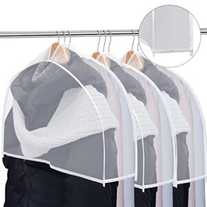 16 pcs plastic clothing shoulder covers 4" gusseted clear shoulder covers for hanging clothes shoulder covers plastic shoulder hanger covers clear garment breathable bag for jacket clothing coat dress