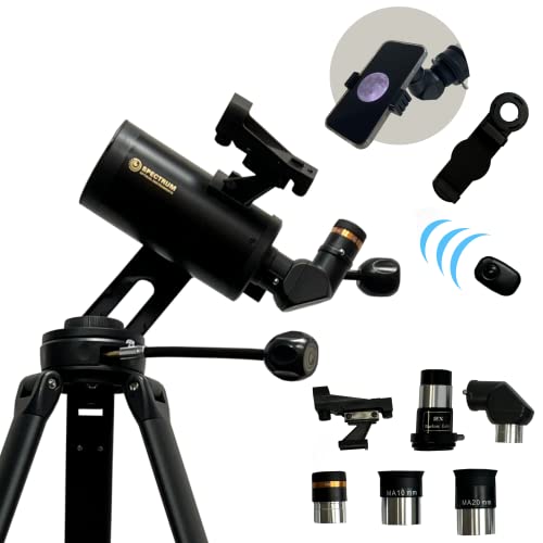 SpectrumOI Telescope for Adults and Kids, 70mm Maksutov Telescope for Adults Astronomy, Telescope for Kids 8-12 Telescopio for Astronomical Exploration and Kids' Fascination with Astronomy,AZ Mount