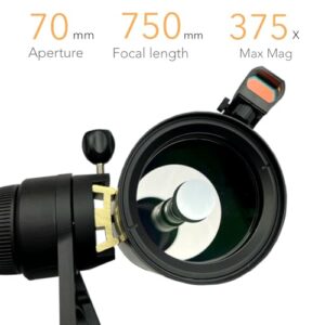 SpectrumOI Telescope for Adults and Kids, 70mm Maksutov Telescope for Adults Astronomy, Telescope for Kids 8-12 Telescopio for Astronomical Exploration and Kids' Fascination with Astronomy,AZ Mount