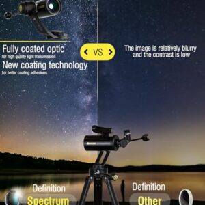 SpectrumOI Telescope for Adults and Kids, 70mm Maksutov Telescope for Adults Astronomy, Telescope for Kids 8-12 Telescopio for Astronomical Exploration and Kids' Fascination with Astronomy,AZ Mount