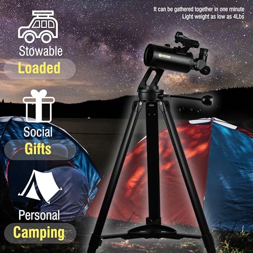 SpectrumOI Telescope for Adults and Kids, 70mm Maksutov Telescope for Adults Astronomy, Telescope for Kids 8-12 Telescopio for Astronomical Exploration and Kids' Fascination with Astronomy,AZ Mount