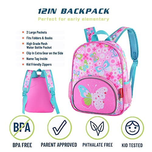 Daaupus 12-Inch girl preschool backpack,Kids Backpack for Boys & Girls, Perfect for Daycare and Preschool, Unique design print backpack for school and travel