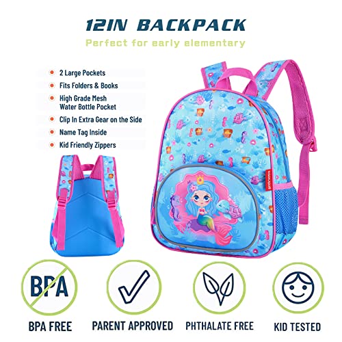 Daaupus 12-Inch girl preschool backpack,Kids Backpack for Boys & Girls, Perfect for Daycare and Preschool, Unique design print backpack for school and travel