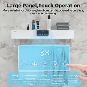 Towel Warmers for Bathroom,Zomhusea Intelligent Towel Dryer 500W Wall Mounted Drying Racks Home Hanging Racks Electric Heated Towel Racks for Pool,Laundry Room,Cloakroom