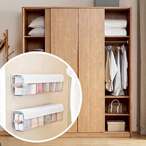 Punch-Free Multi-functional Storage Box, 2023 New Socks Underwear Wall Mount Drawer Organizer, Closet Kitchen Hanging Clear Storage Box with Compartment for Data Cable, (3 PCS)