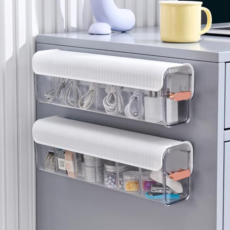 Punch-Free Multi-functional Storage Box, 2023 New Socks Underwear Wall Mount Drawer Organizer, Closet Kitchen Hanging Clear Storage Box with Compartment for Data Cable, (3 PCS)