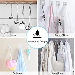 36 PCS Wall Hooks for Hanging Heavy Duty 22lbs(Max), Waterproof Removable Adhesive Hooks Wall Hangers without Nails Sticky Hooks for Hanging, Adhesive Wall Hooks for Door Key Bathroom Kitchen Hooks