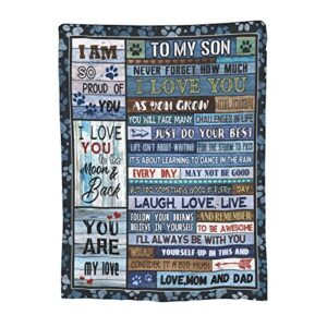 to my son blanket from mom ultra soft flannel throw blankets for christmas birthday gifts 60"x50" son blanket