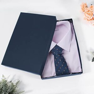 Shirt Boxes for Wrapping Gifts Navy Blue Gift Box with Lids, NIGNYA 6 Pack 14.2”x9.5”x1.96” Sturdy Cardboard Paper Wrapping Boxes Medium Shirt Boxes for Sweaters,Presents, Clothes, Shirt, Christmas Present, Womens Mens Gift, Father, Mother, Birthday