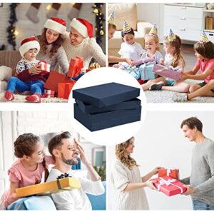 Shirt Boxes for Wrapping Gifts Navy Blue Gift Box with Lids, NIGNYA 6 Pack 14.2”x9.5”x1.96” Sturdy Cardboard Paper Wrapping Boxes Medium Shirt Boxes for Sweaters,Presents, Clothes, Shirt, Christmas Present, Womens Mens Gift, Father, Mother, Birthday