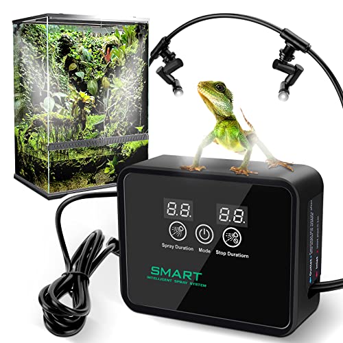 Alltope Reptile Humidifier with Timer, Reptile Mister Automatic Misting System with 360°Adjustable Misting Nozzles, Reptile Fogger with Touch Screen for Reptile Terrariums Rainforest Plants