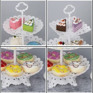 2 Tier Plastic Cupcake Stand, 2 Tier Serving Tray, Dessert Stands, Tea Party Supplies, Party Table Decoration, Dessert Display Stands, Cookie Trays for Parties, 2 Pack