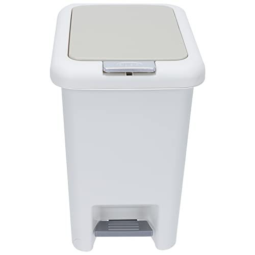 Alipis 1pc L Room Plastic Pedal Containers Bucket Home Household Can Hoary On Foot Storage Bedroom Kitchen Versatile Decorative Bin for Trash Rubbish Designed Basket Bathroom