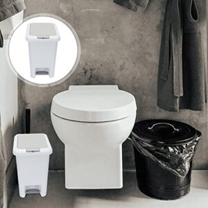 Alipis 1pc L Room Plastic Pedal Containers Bucket Home Household Can Hoary On Foot Storage Bedroom Kitchen Versatile Decorative Bin for Trash Rubbish Designed Basket Bathroom