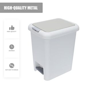 Alipis 1pc L Room Plastic Pedal Containers Bucket Home Household Can Hoary On Foot Storage Bedroom Kitchen Versatile Decorative Bin for Trash Rubbish Designed Basket Bathroom