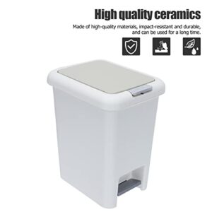 Alipis 1pc L Room Plastic Pedal Containers Bucket Home Household Can Hoary On Foot Storage Bedroom Kitchen Versatile Decorative Bin for Trash Rubbish Designed Basket Bathroom