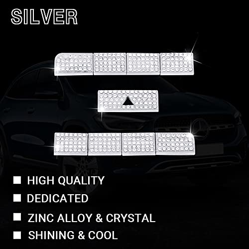 1797 for Mercedes Benz Accessories 2020-2022 CLA GLA GLB GLE GLS A-Class Bling AC Button Covers Air Conditioning Control Switch Caps Crystal Silver 9Pcs/Set