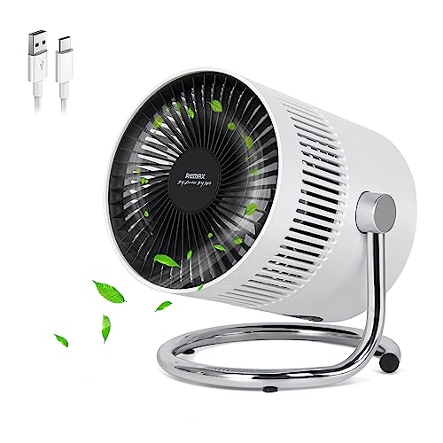 SISMEL Small Desk Fan, Quiet Bedside Rechargeable Fan with 3 Speeds, 360° Adjustment Portable Table Fan, 5 Inches Personal Mini Fan for Bedroom Home Office Outdoor Travel (White)