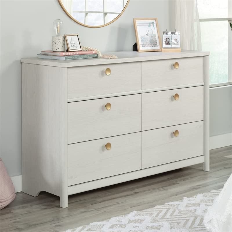 Sauder Dover Edge 6-Drawer Engineered Wood Dresser in Glacier Oak Finish