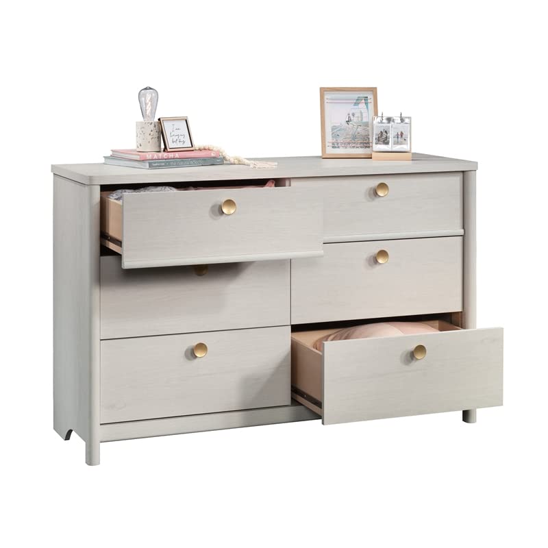 Sauder Dover Edge 6-Drawer Engineered Wood Dresser in Glacier Oak Finish