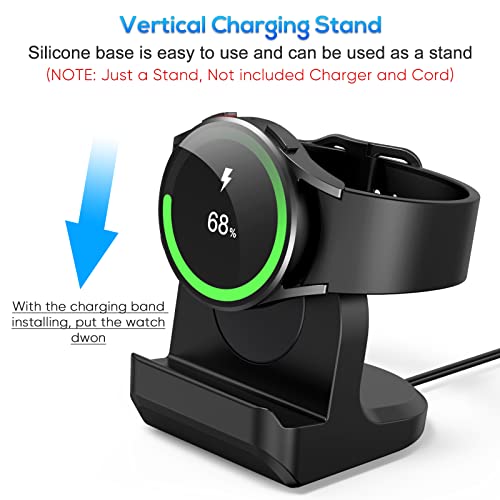 Stand for Samsung Galaxy Watch 6/Watch 6 Classic/Watch 5/ Watch 5 Pro Charger, GORIXER Non-Slip Silicone Charger Stand Accessories Dock Support Charging Holder -[Black] [Charger Cable Not Included]