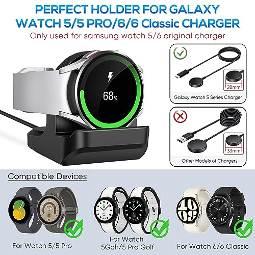 Stand for Samsung Galaxy Watch 6/Watch 6 Classic/Watch 5/ Watch 5 Pro Charger, GORIXER Non-Slip Silicone Charger Stand Accessories Dock Support Charging Holder -[Black] [Charger Cable Not Included]