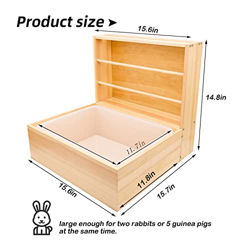 Hay Feeder, Indoor Hay Feeder with Litter Pan, Rabbit Hay Feeder with Plastic Litter Box, Designed for Rabbit Hamster Guinea Pig Small Pet Animals